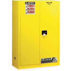 JUSTRITE 894500 Flammable Cabinet, Yellow | 1YNE4 | Raptor Supplies