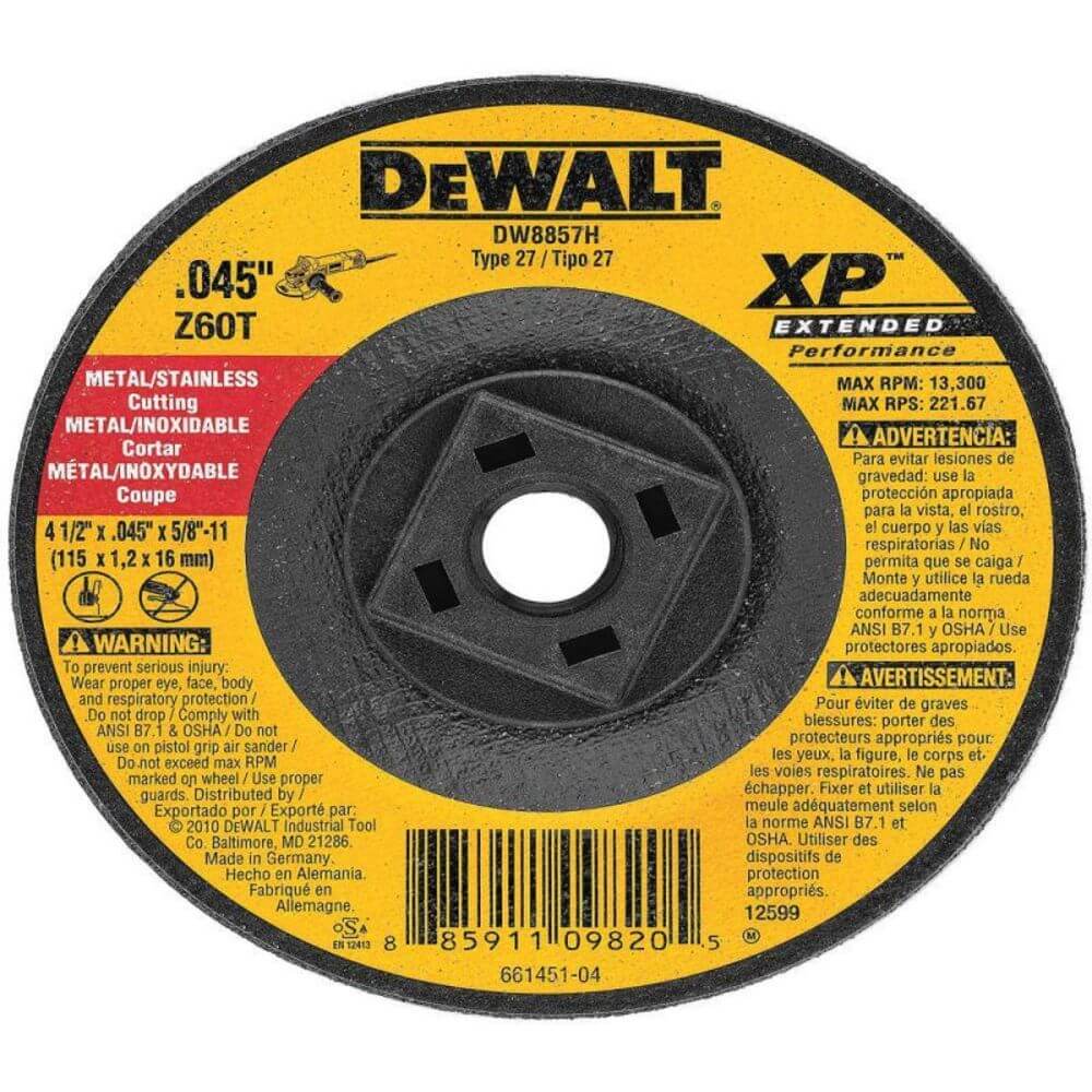 Dewalt DW8424 | Depressed Center Wheel T27 4.5 x 0.045 x 7/8 Ao | 6HD81 ...