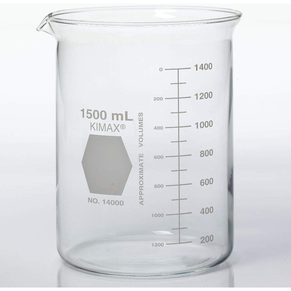 Kimble Chase 14000-400 | 38VK07 | Beaker 400mL Glass 106mm Height PK48 ...