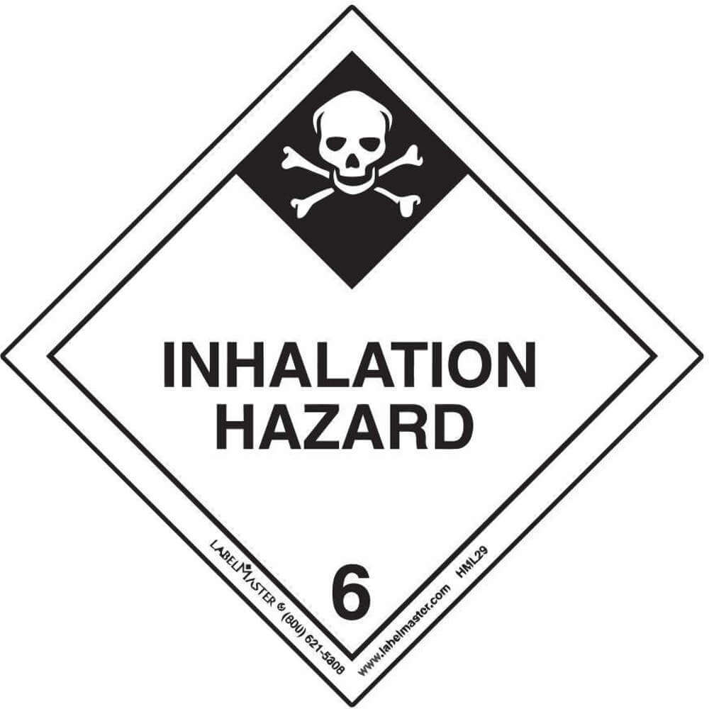 Labelmaster HMSL290 | 35ZK40 | Inhalation Hazard Label 100mm x 100mm ...