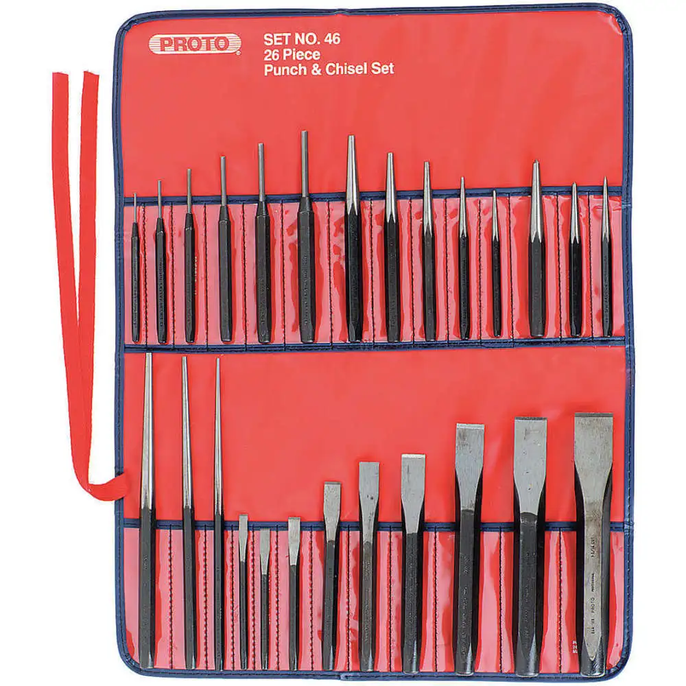 Proto J46 | 3R110 | 26 Piece Punch and Chisel Set, With Tool Roll ...