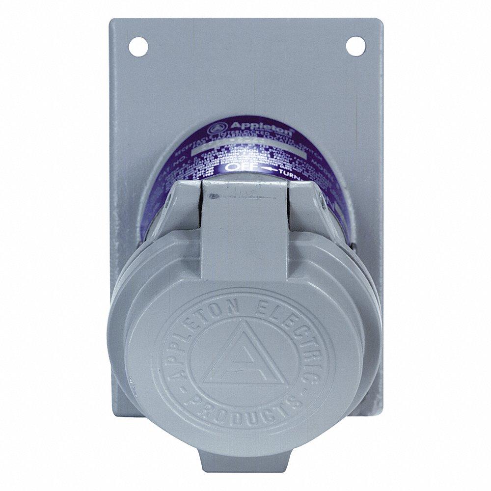 Appleton Electric CPS152R | 12G228 | Receptacle, 20A, 125 to 250V AC ...