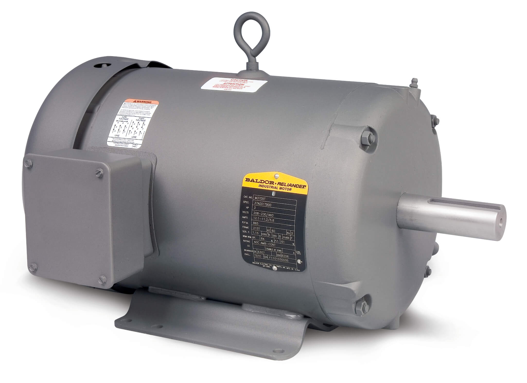 Baldor Motor EM3710T-58 | Three Phase Motor, 1500 RPM, 50 Hz, 7.5 hp ...