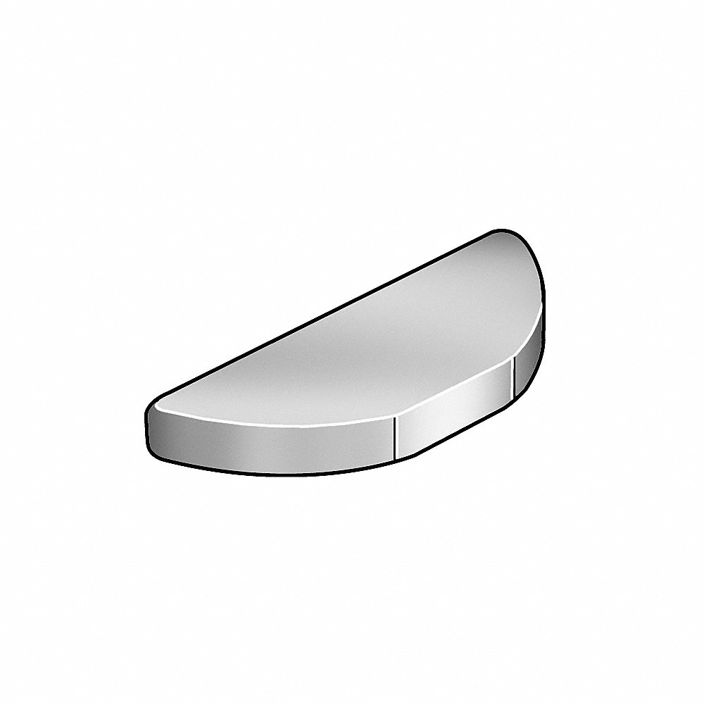 Grainger WKI0120062-100P | 4YHY1 | Woodruff Key, 1/8 In x 5/8 In Key ...