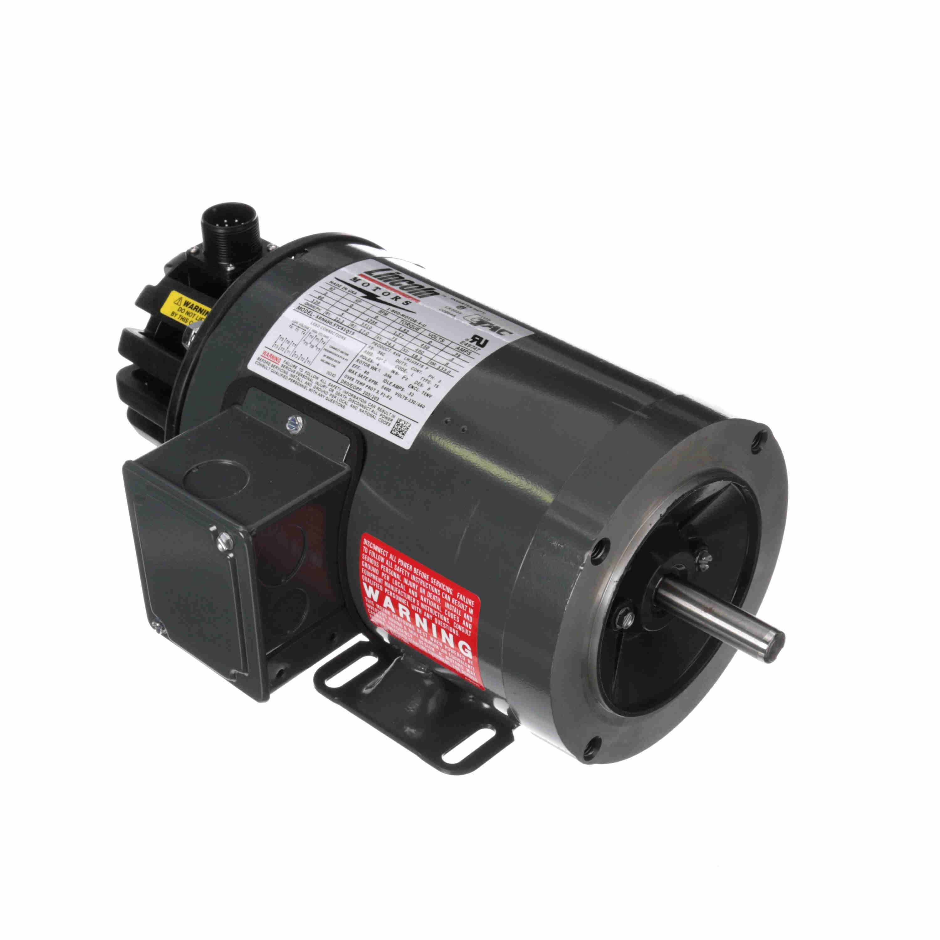 Leeson Vector Duty Motors With 1024 ppr Encoder, Three Phase, Totally ...