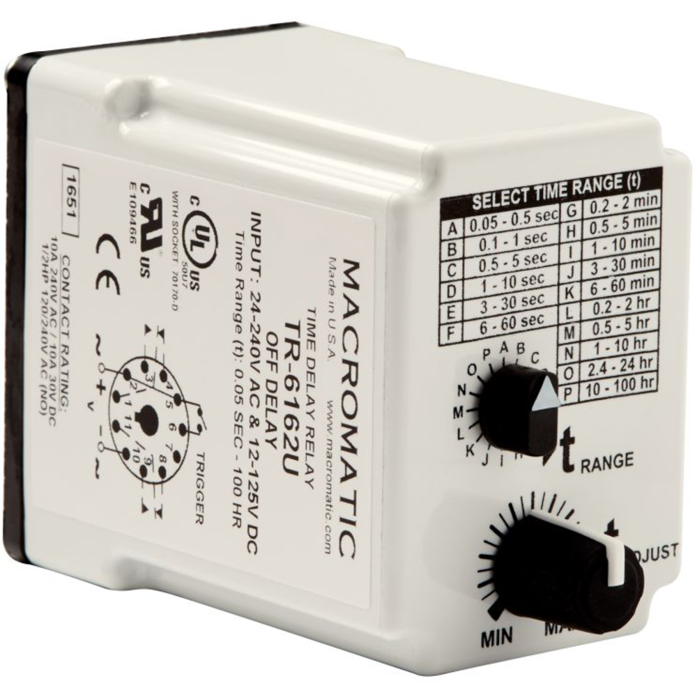 Macromatic TR-6 Series Time Delay Relay | Raptor Supplies Worldwide