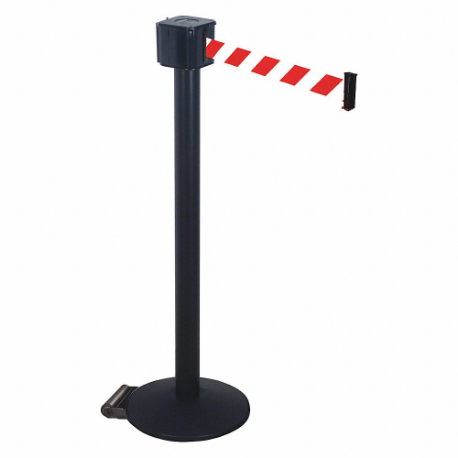Retracta-belt 305PWH-DKO | Barrier Post With Belt, PVC, 40 Inch Post ...