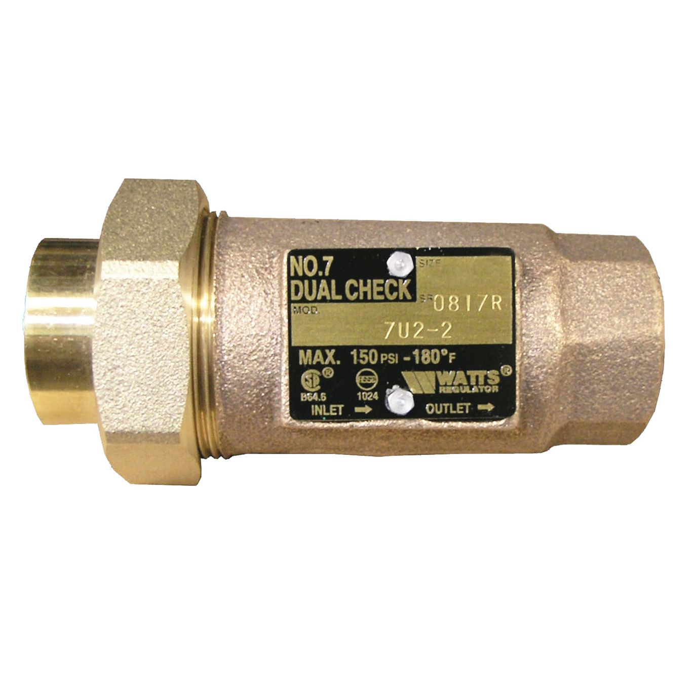 Watts LF7-U2-2 1/2X1/2 | Dual Check Valve, 1/2 Inch x 1/2 Inch Size