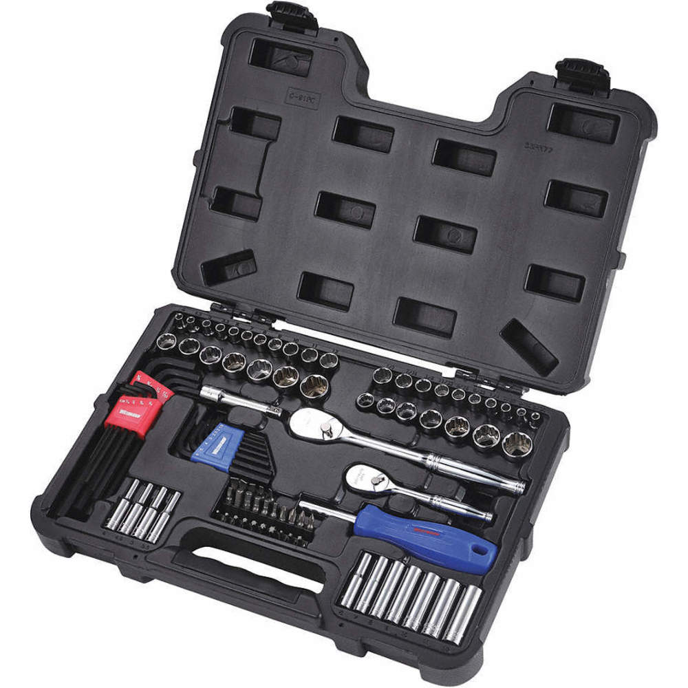 Westward 53PN77 | Chrome Socket Set, 3/8 Inch And 1/4 Inch Drive ...