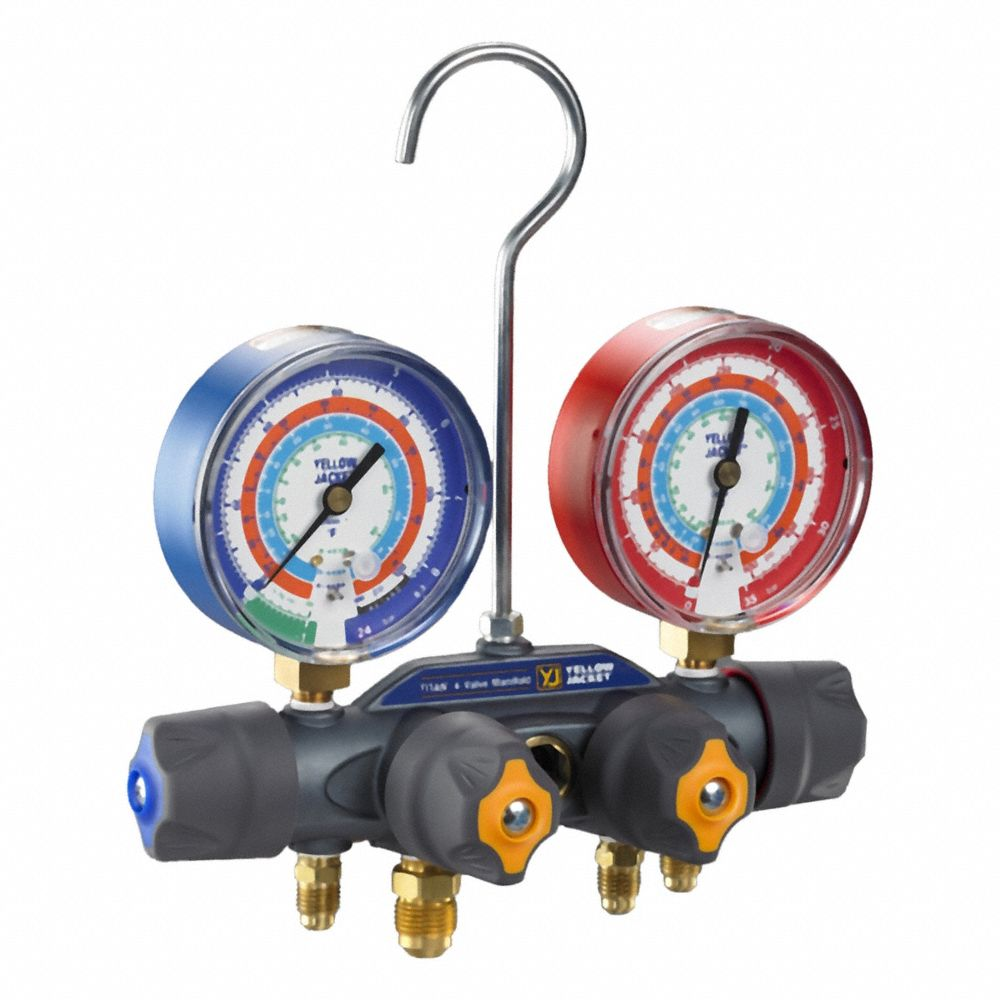 Yellow Jacket 49907 | 809K43 | Manifold Gauge Set 6 ft L 3 1/8 Inch ...